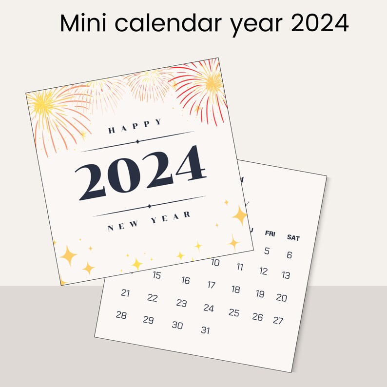 Mini Printable 2024 Calendar / Pocket Size 2024 Calendar / 2024 Monthly ...