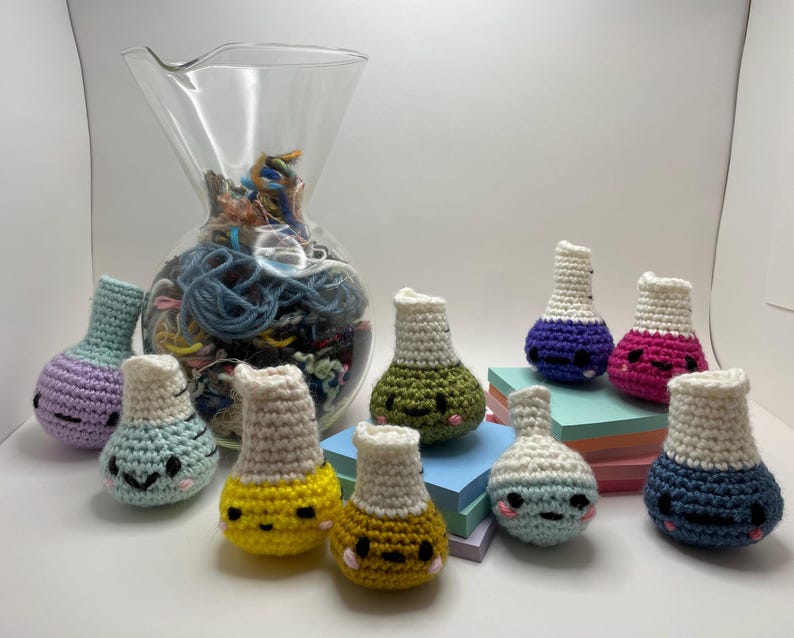 Amigurumi Beaker Buddy- Kawaii Face, Crochet, Lab Supplies, Science ...