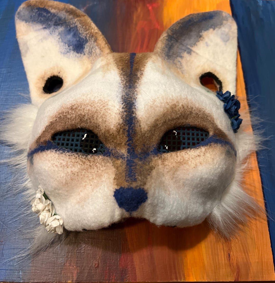 Blue Punk Fennec Fox Therian Mask - Etsy