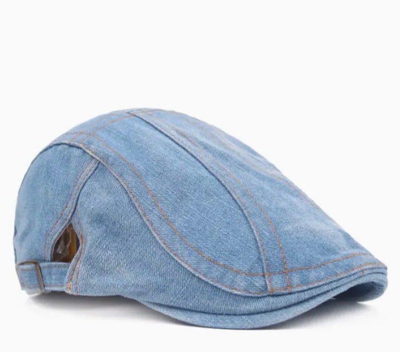 Vintage-style Denim Newsboy Cap - Etsy