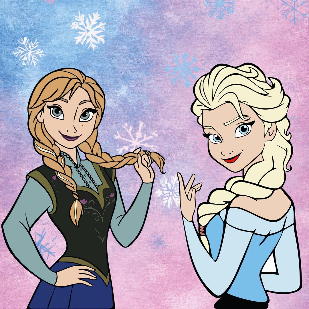 Elsa and Anna Digital Art | 2 Magical Frozen Designs | Perfect for ...