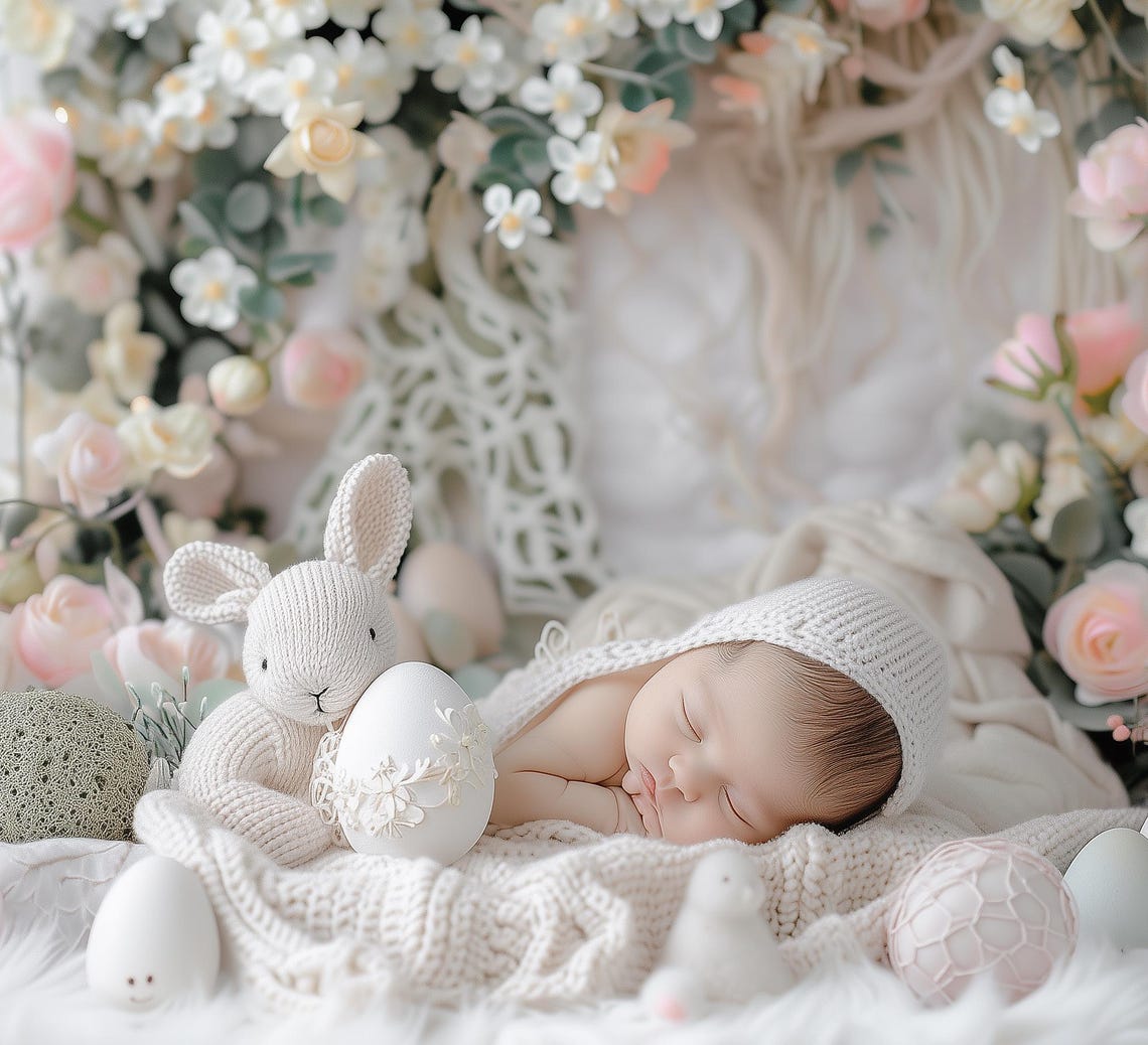 Digital Photography Background for Newborns | Easter & Spring Backdrop ...