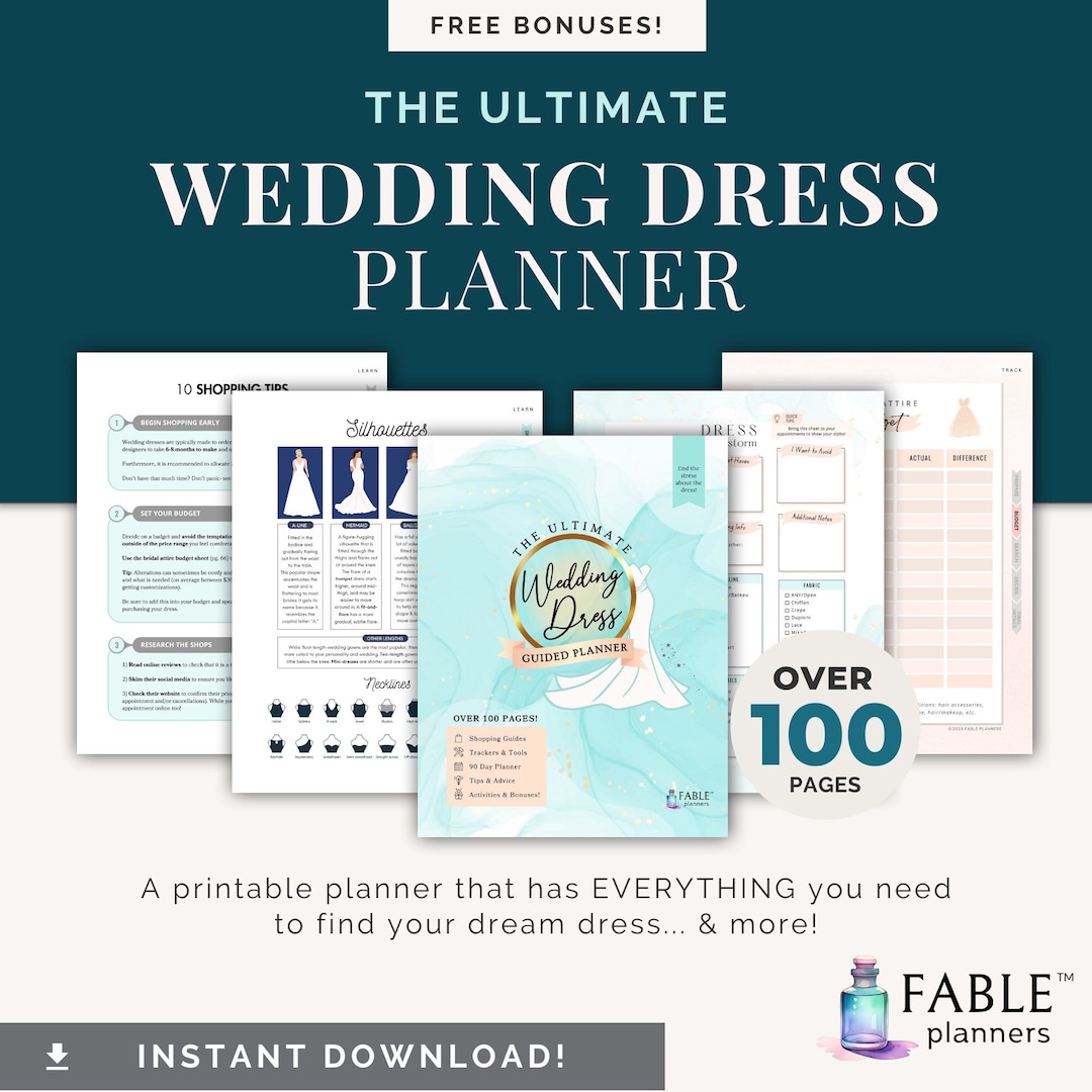 Ultimate Wedding Dress Planner | Bride Gown Organizer | Wedding ...