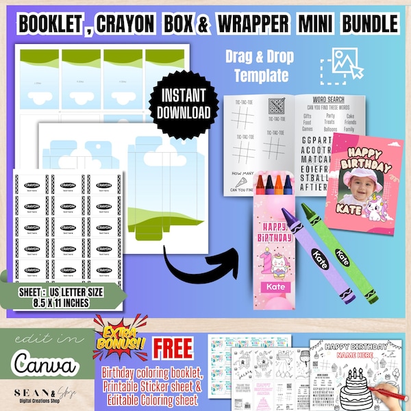 Crayon Books Favors - Etsy