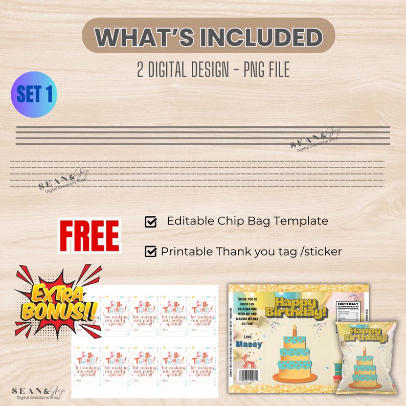 Paper Crimps for Chip Bag Template, Chip Bag Crimp PNG File, Party ...