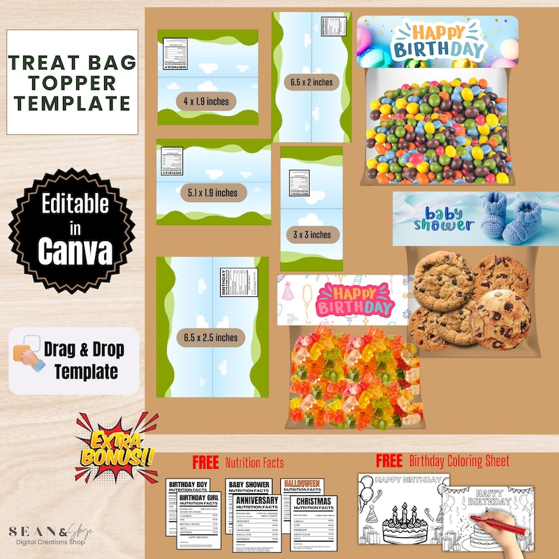 Bag Topper Template - Etsy