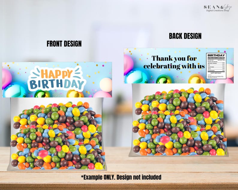 Treat Bag Toppers Template Bundle,party Favor Bag Template,custom Party ...