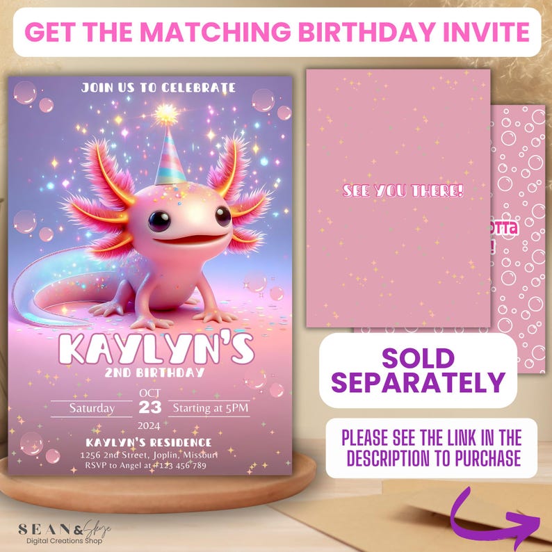 Editable Axolotl Welcome Sign Template, Kawaii Girl Axolotl ...