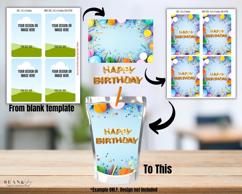 Capri Sun Template, Capri Sun Party Favor, Juice Pouch Label, Birthday ...
