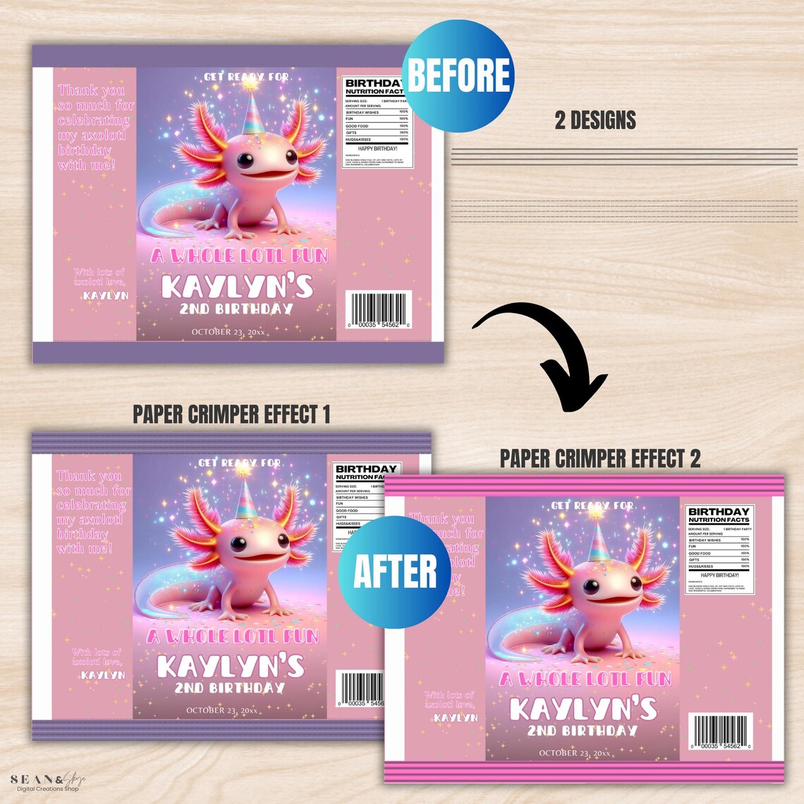 Paper Crimps for Chip Bag Template, Chip Bag Crimp PNG File, Party ...