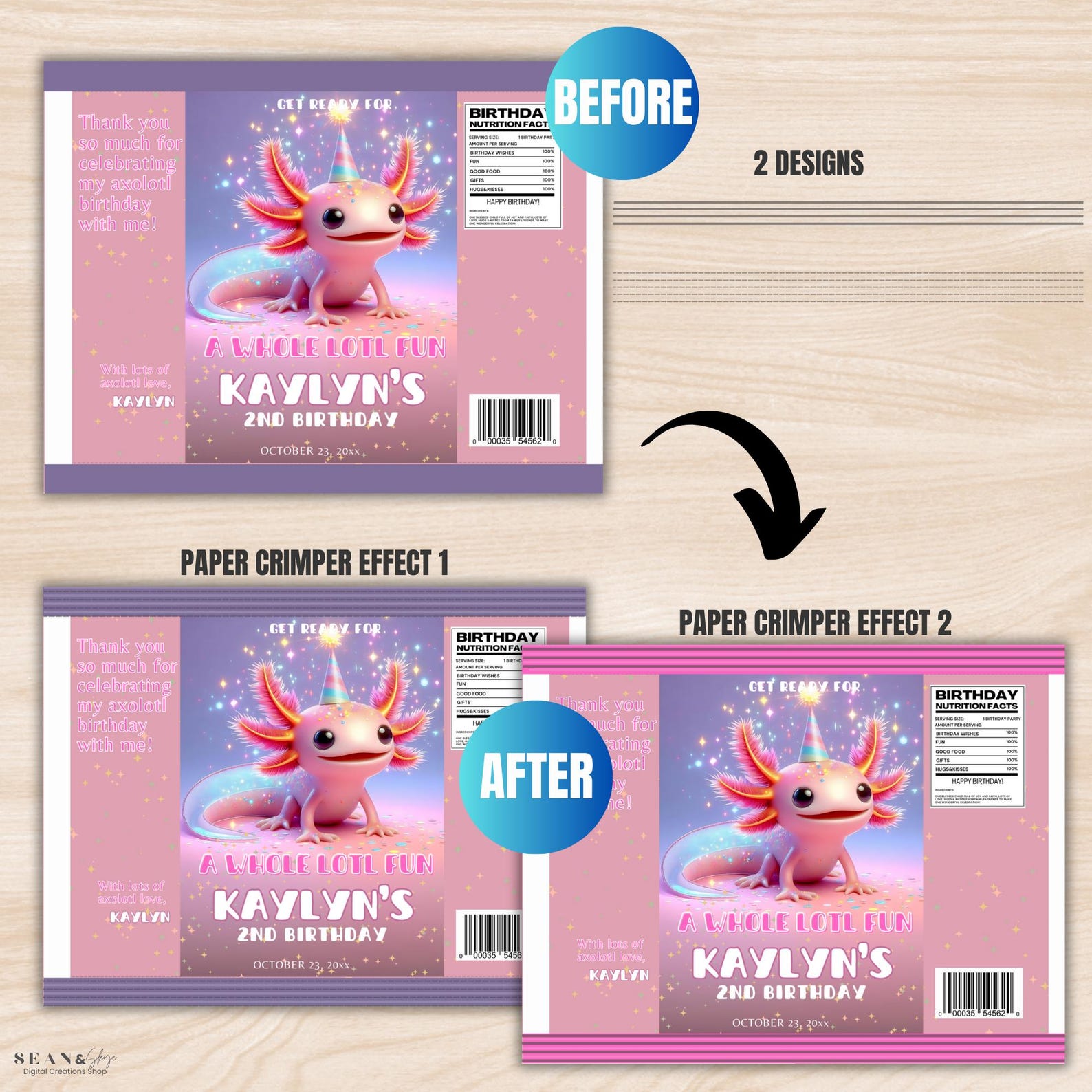 Paper Crimps for Chip Bag Template, Chip Bag Crimp PNG File, Party ...