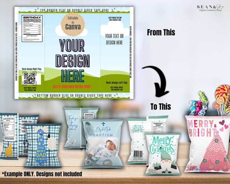 Birthday Chip Bag Template, Birthday Chip Bags, Editable Chip Bag ...