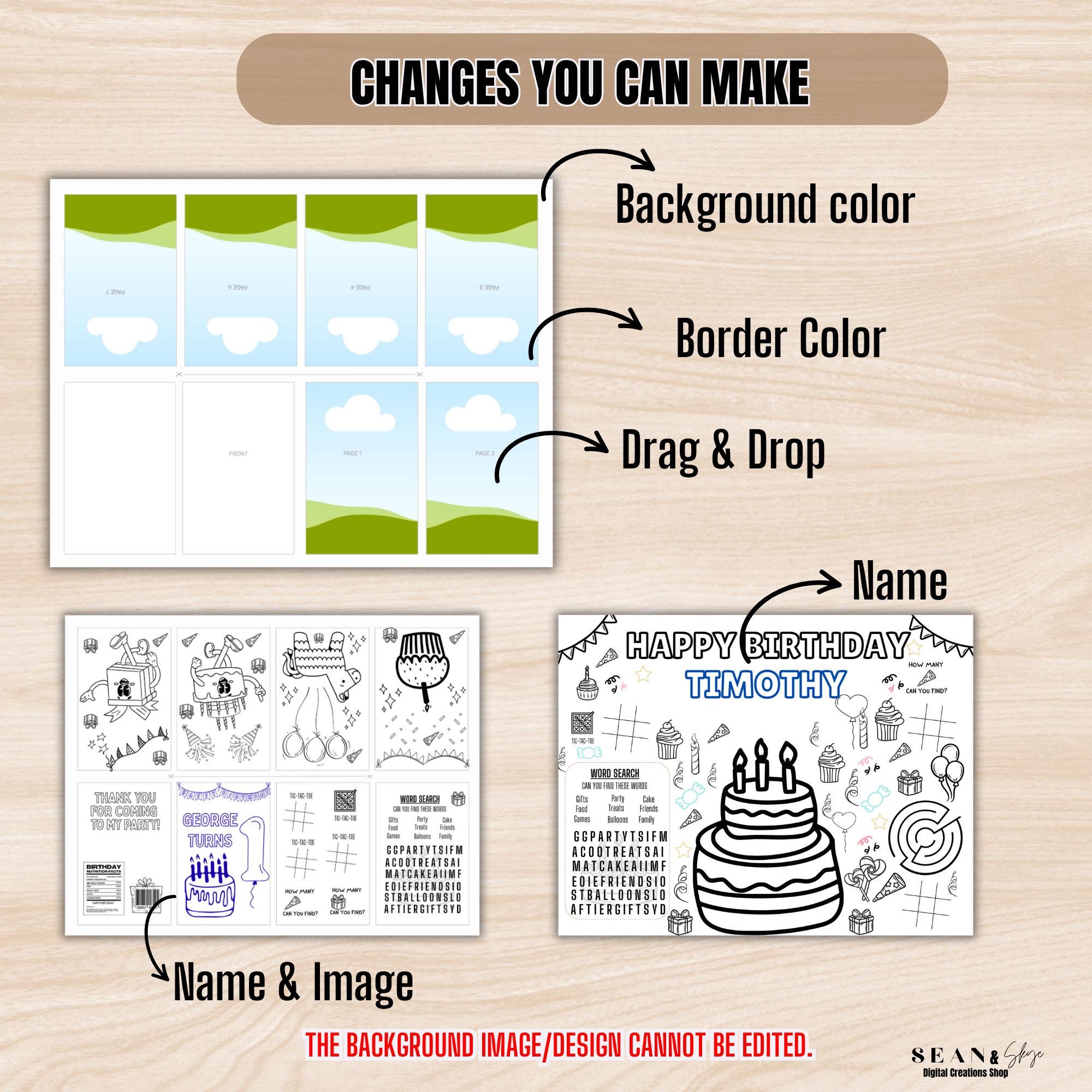 Mini Coloring Booklet Template,printable Coloring Book,diy Party Favor ...
