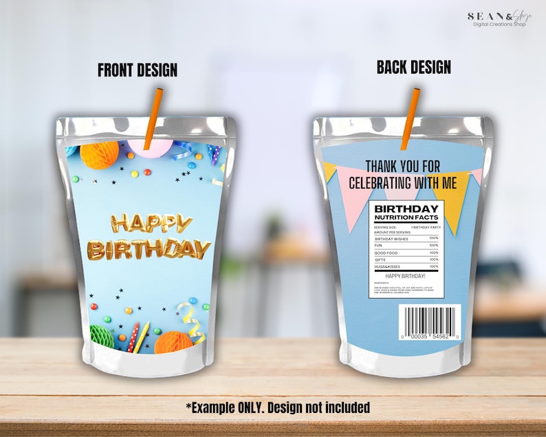 Capri Sun Template, Capri Sun Party Favor, Juice Pouch Label, Birthday ...
