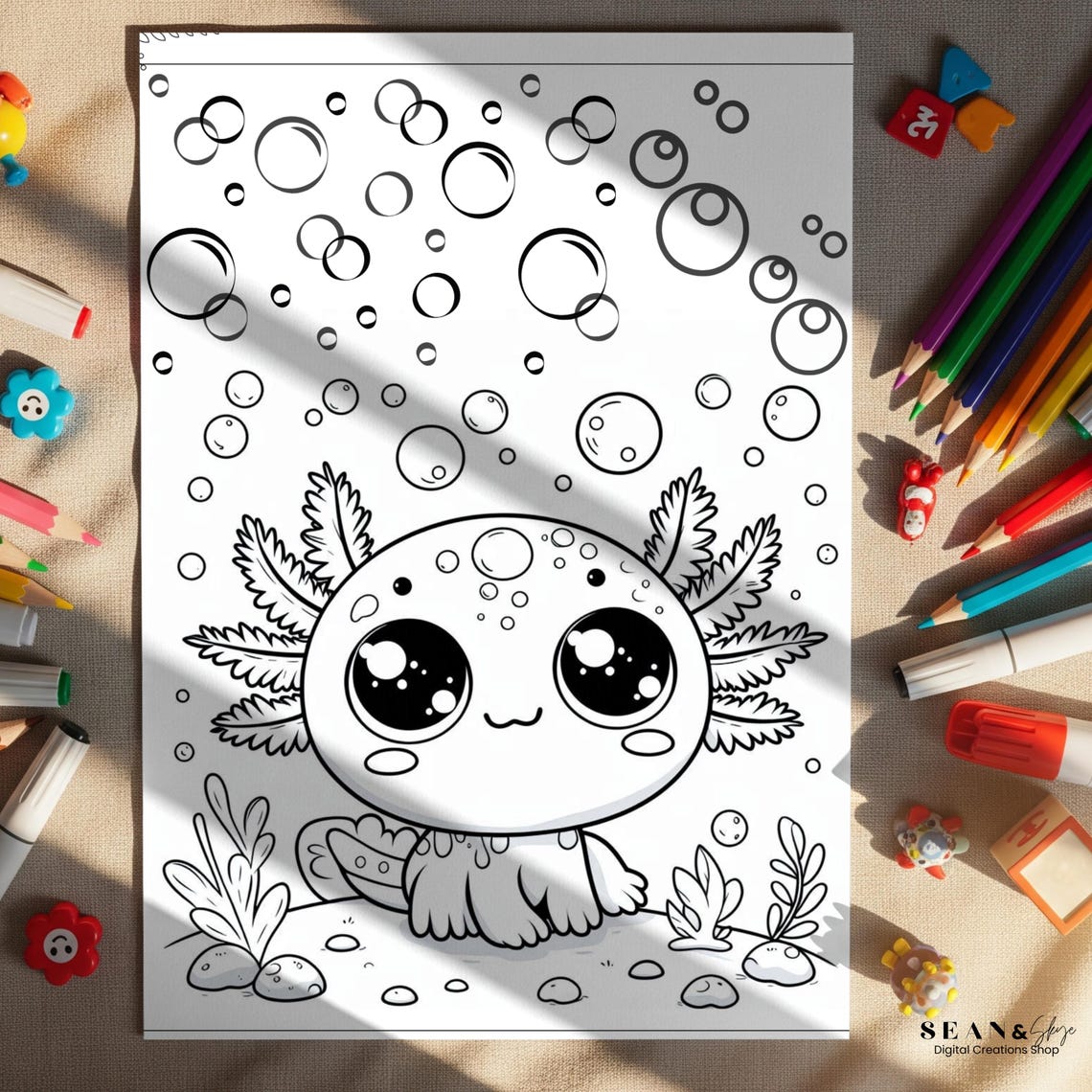 Axolotl Coloring Pages Printable, Kids Axolotl, Coloring Pages for Kids ...