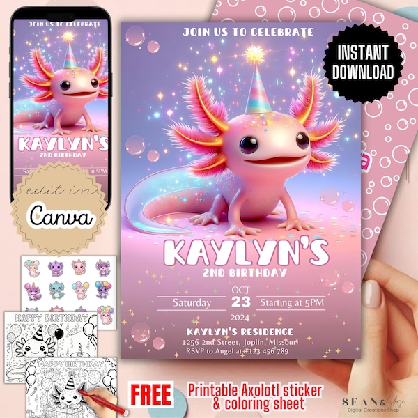Axolotl Birthday Paper - Etsy UK