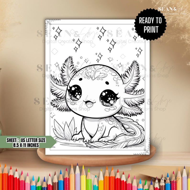 Axolotl Coloring Pages Printable, Kids Axolotl, Coloring Pages for Kids ...