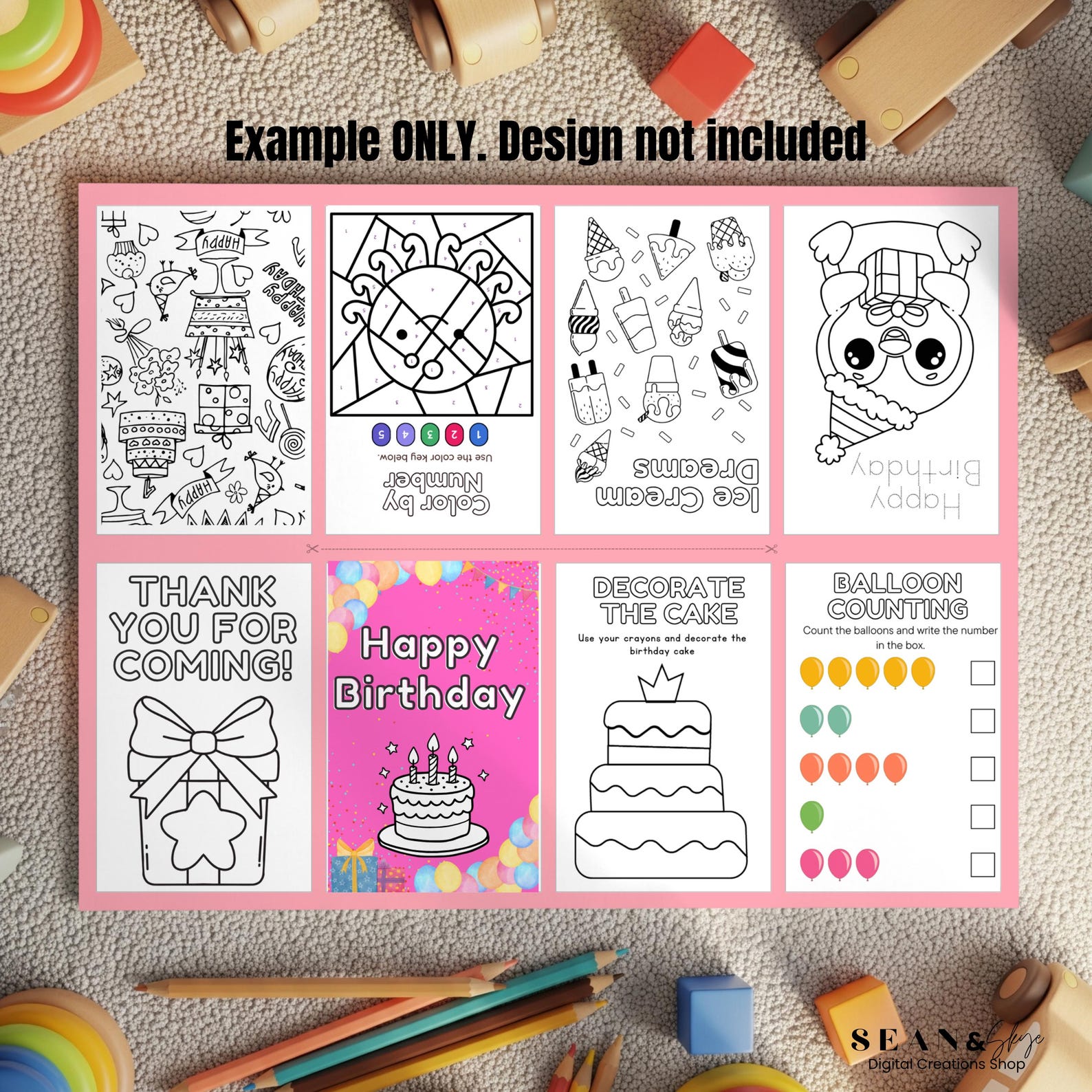 Mini Booklet Template, Printable Coloring Book, DIY Party Favor, Kids ...