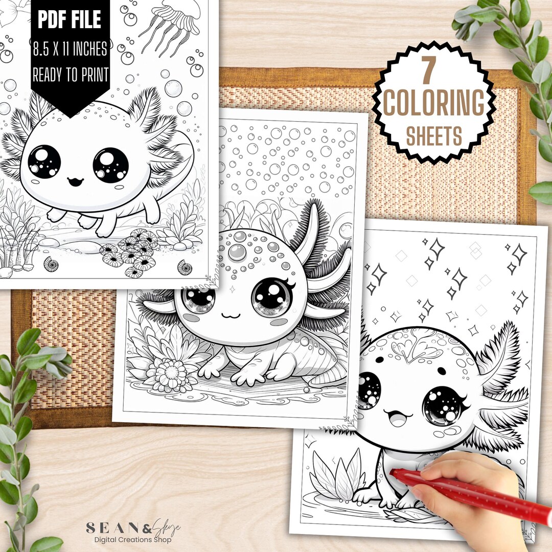 Axolotl Coloring Pages Printable, Kids Axolotl, Coloring Pages for Kids ...