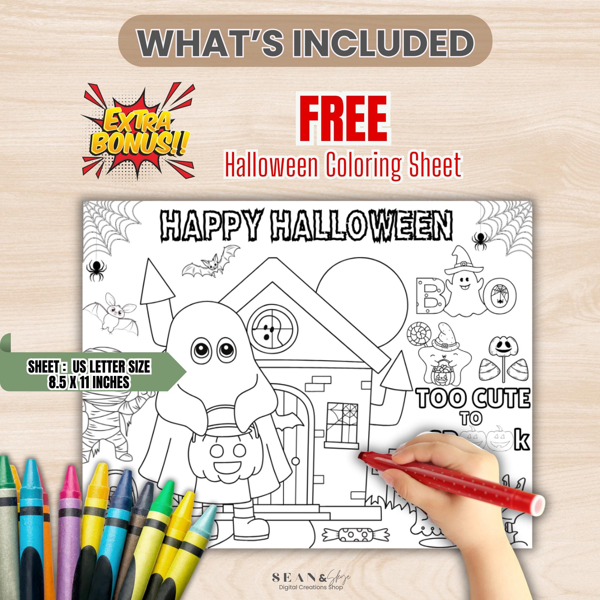 Halloween Coloring Pages for Kids, Mini Booklet Template, Halloween ...