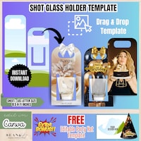 Shot Glass Box - Canva Printable Template - Etsy