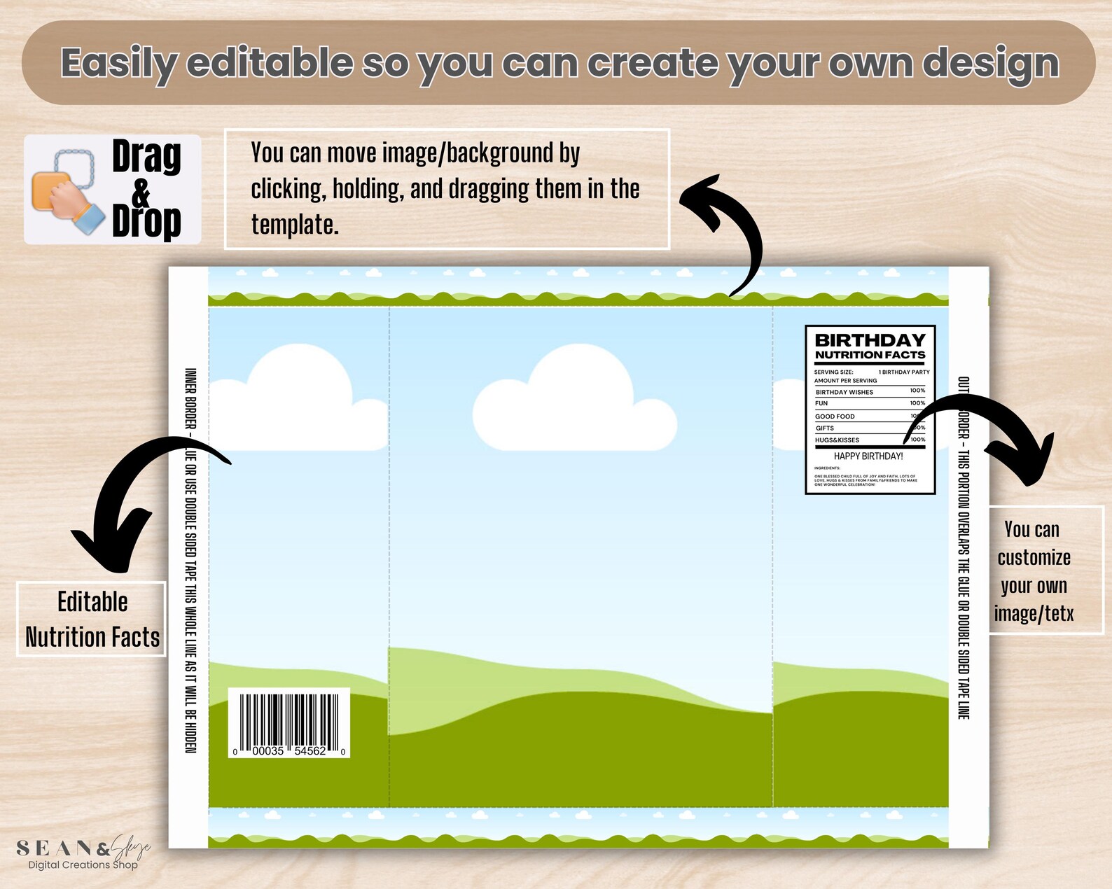 Easy Chip Bag Template, Chip Bag Wrappers, Party Chip Bag Label, Blank ...