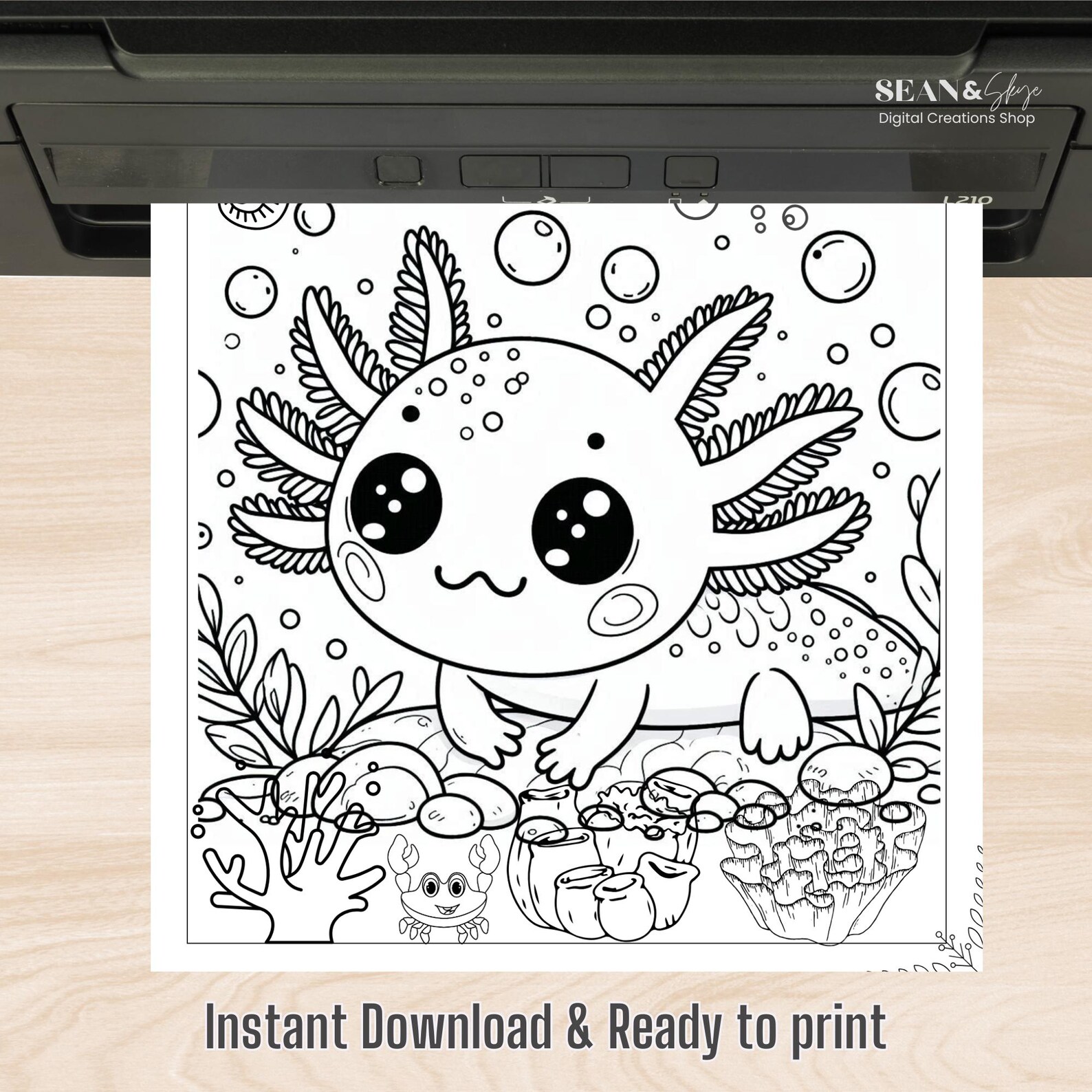 Axolotl Coloring Pages Printable, Kids Axolotl, Coloring Pages for Kids ...