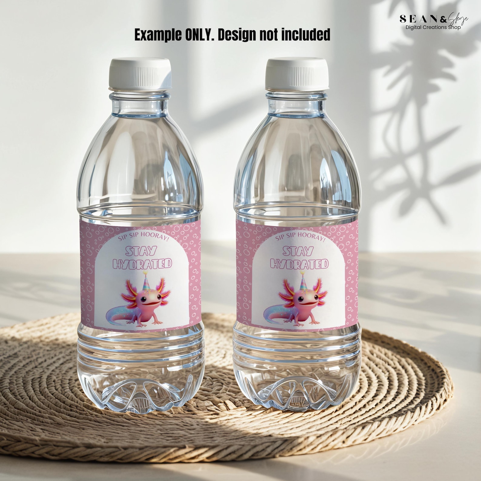 8oz, 12oz, 16oz Water Bottle Label Template,bottle Sticker Labels ...