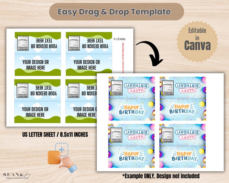 Treat Bag Toppers Template Bundle,party Favor Bag Template,custom Party ...