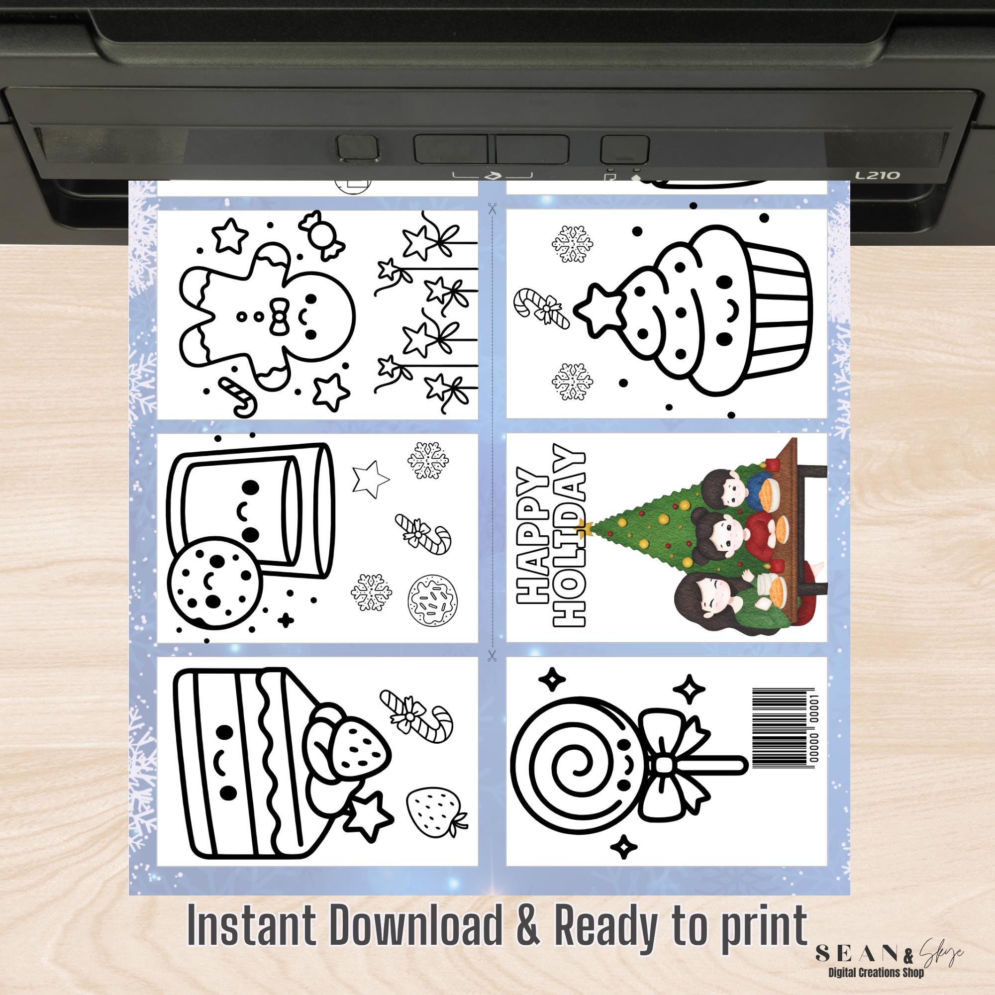 Printable Christmas Mini Coloring Booklet for Kids,christmas Activity ...