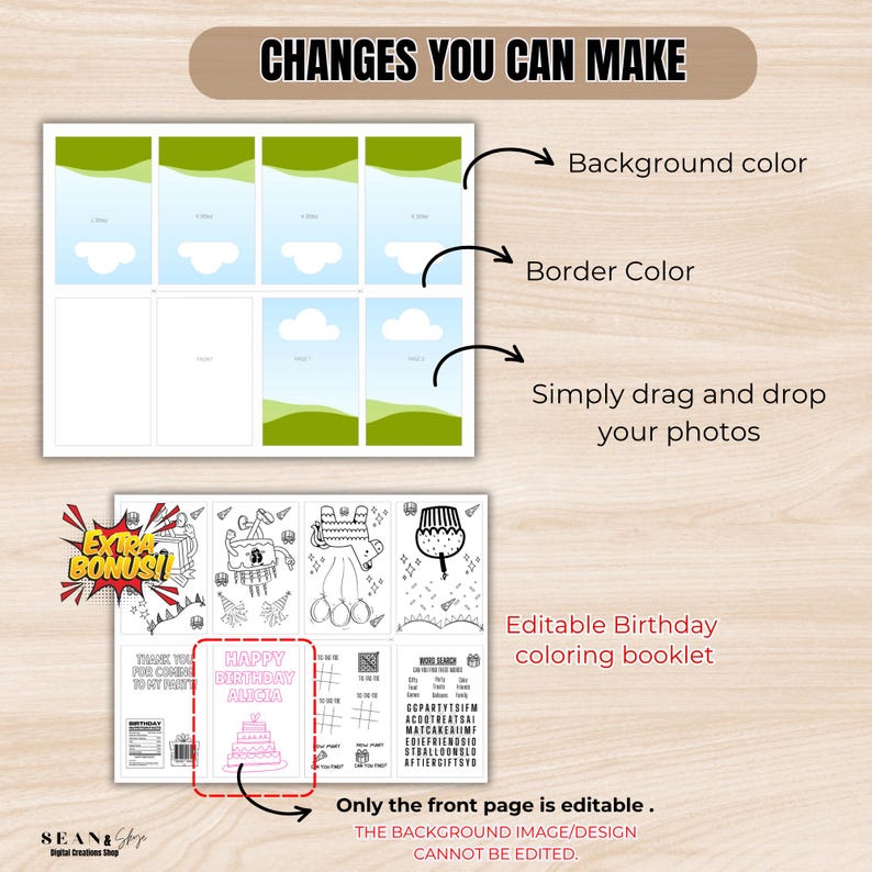 Mini Booklet Template, Printable Coloring Book, DIY Party Favor, Kids ...