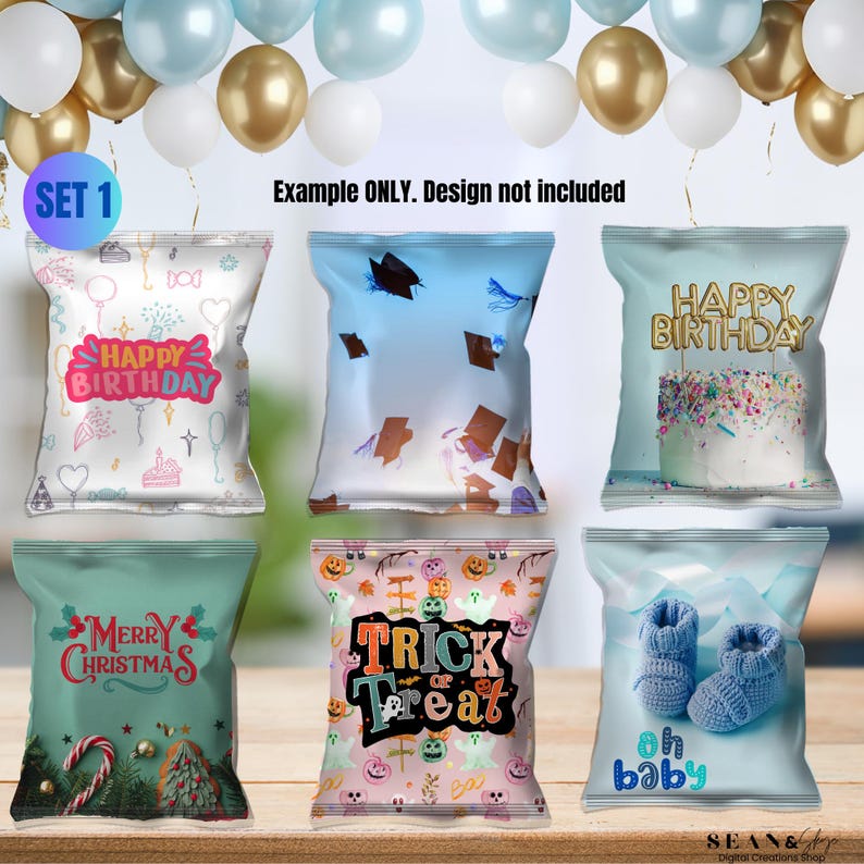 Paper Crimps for Chip Bag Template, Chip Bag Crimp PNG File, Party ...