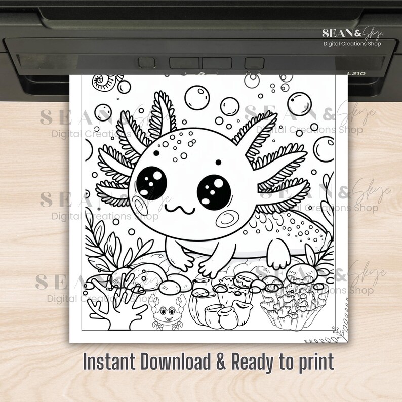 Axolotl Coloring Pages Printable, Kids Axolotl, Coloring Pages for Kids ...