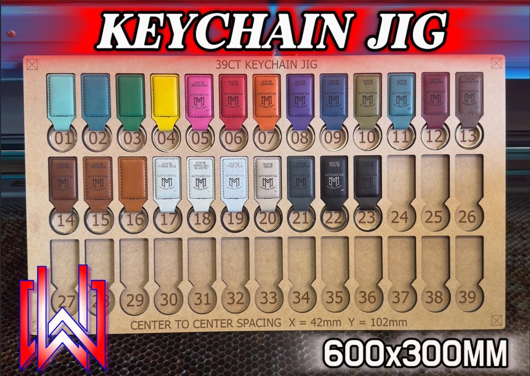 Leatherette Keychain Laser Jig | Digital Template File for Laser ...