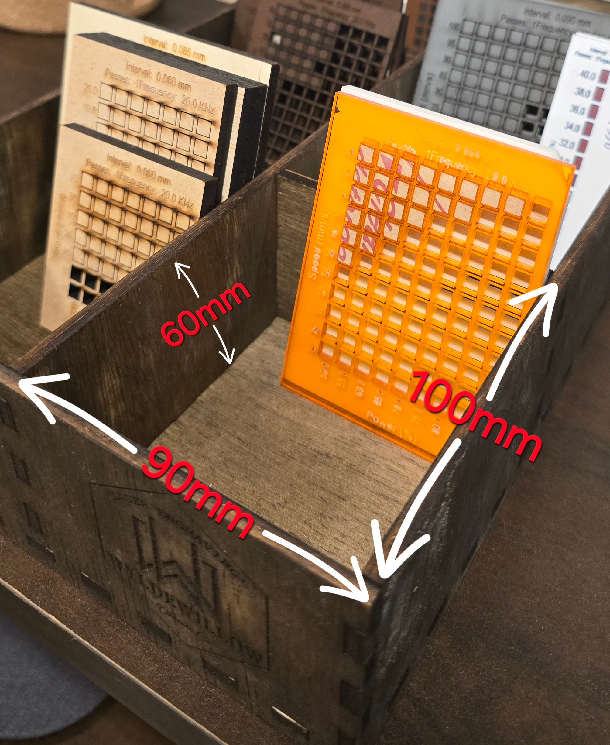 Material Test Card Holder DIGITAL FILE ONLY, for Laser Cut Test Grid ...