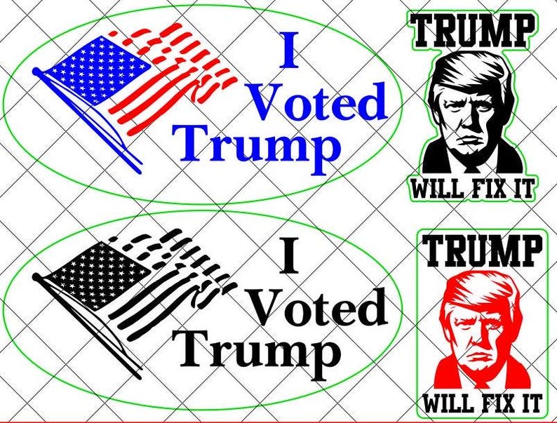 TRUMP DIGITAL FILE Pack 4, 6 Different Hat Patch Designs. Trump Will ...