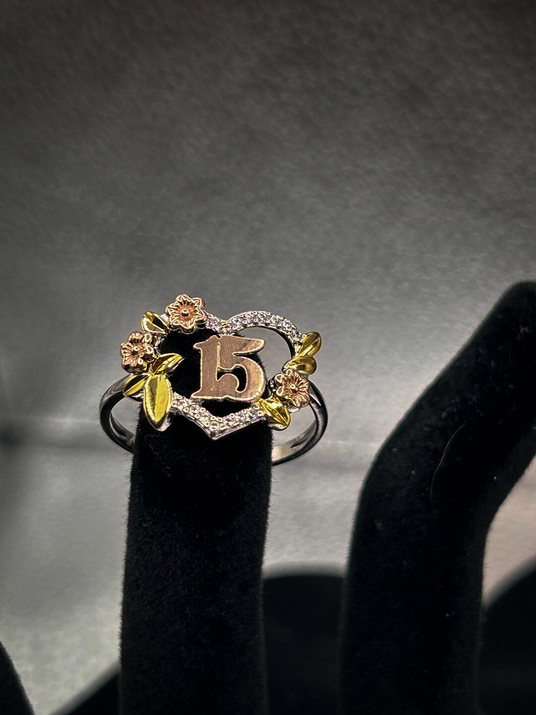 925 Silver Ring, Sweet 15 Ring, Flower Ring, Quinceneara Ring. - Etsy