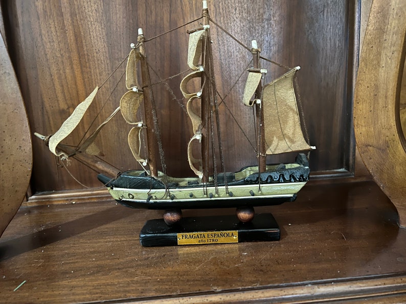 Mid-century Spanish Carved Armada Style Model Ship the "fragata ...