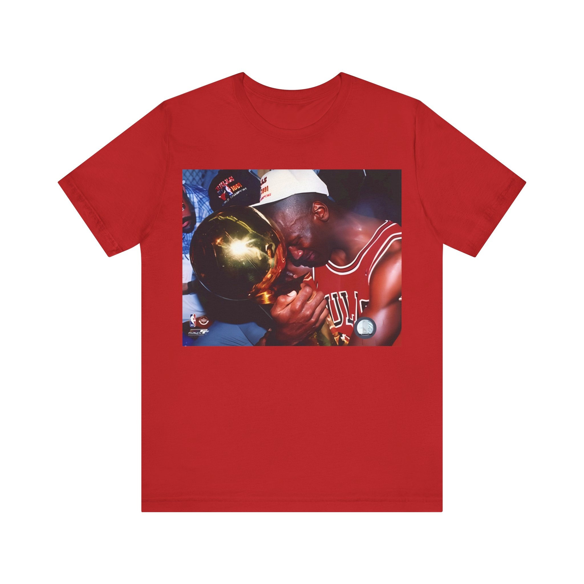 Michael Jordan Champion T-shirt, Custom Chicago Bulls Trophy Tee, NBA ...
