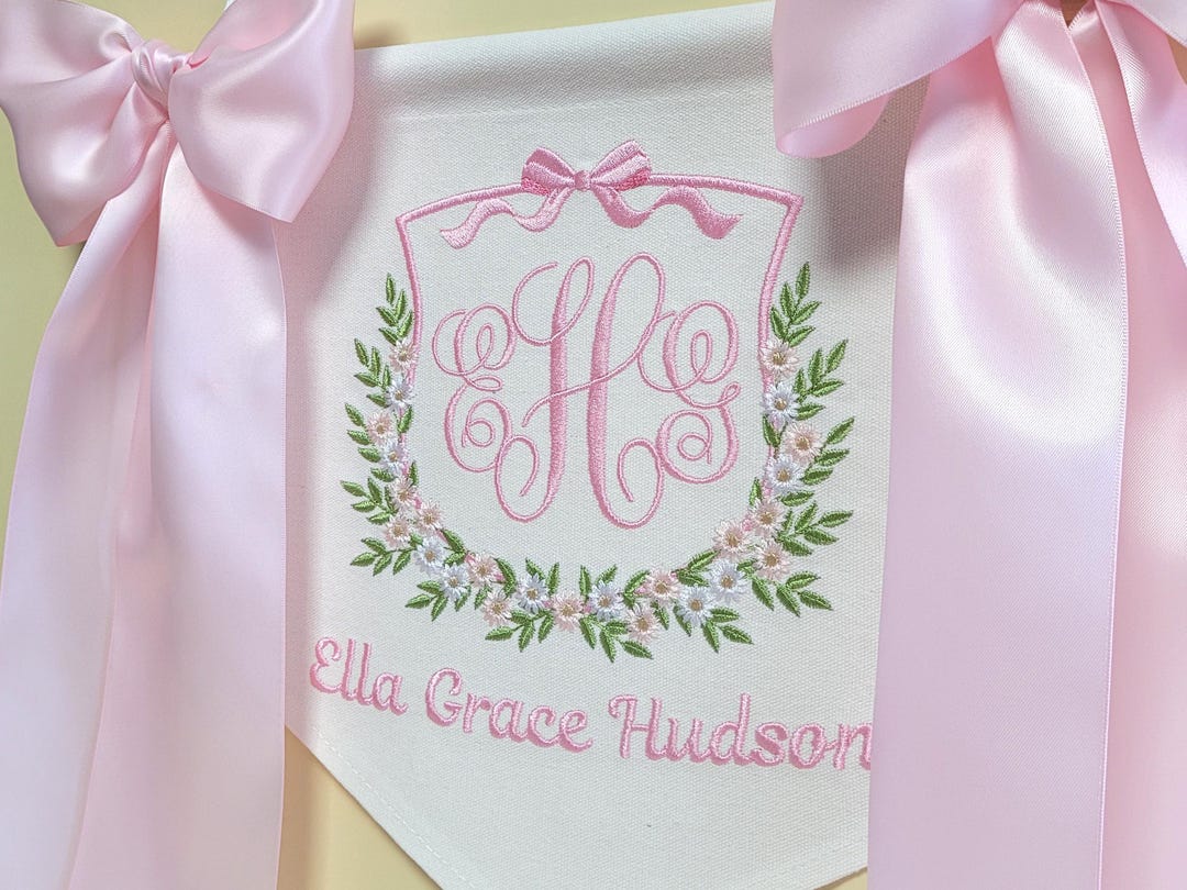 Custom Monogram Baby Banner for Hospital, Baby Announcement Banner for ...