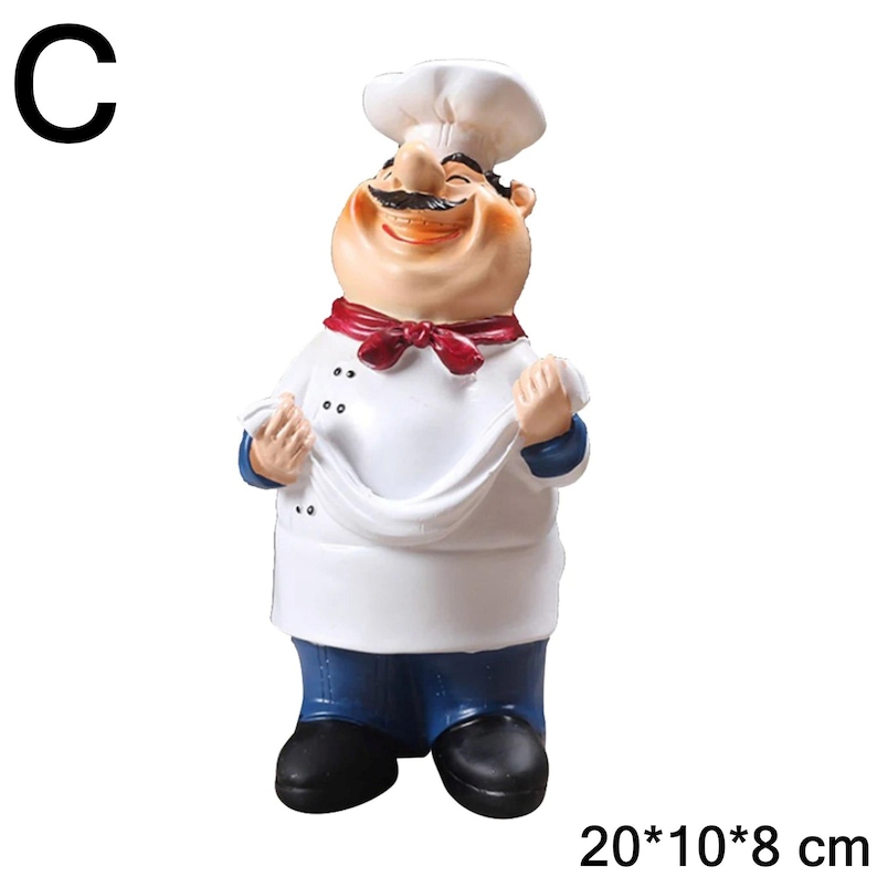 Smiling Chef Figurines Resin Chef Statue Cartoon Restaurant Chef ...