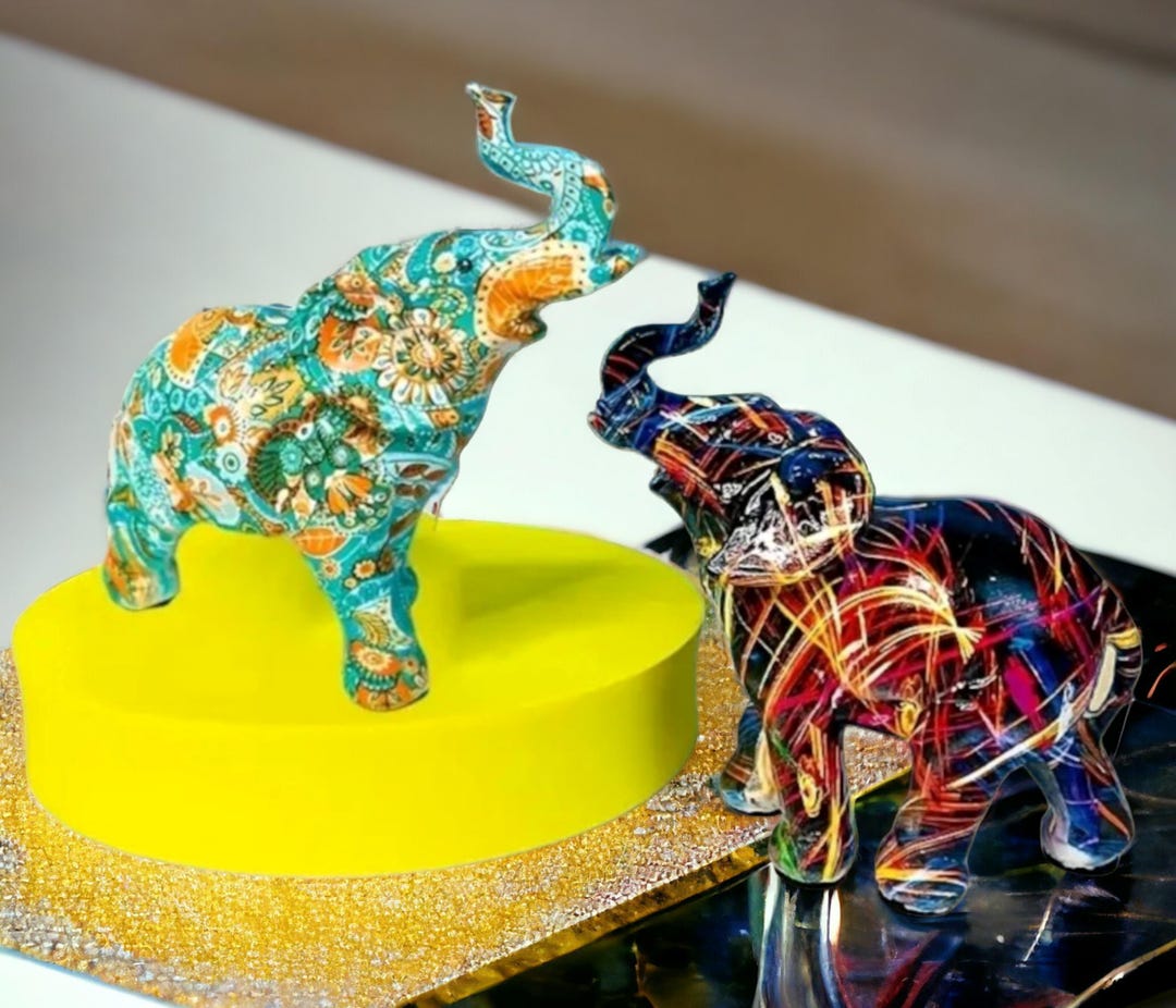 Colorful Elephant Statue Resin Elephant Sculpture and Figurines Home ...