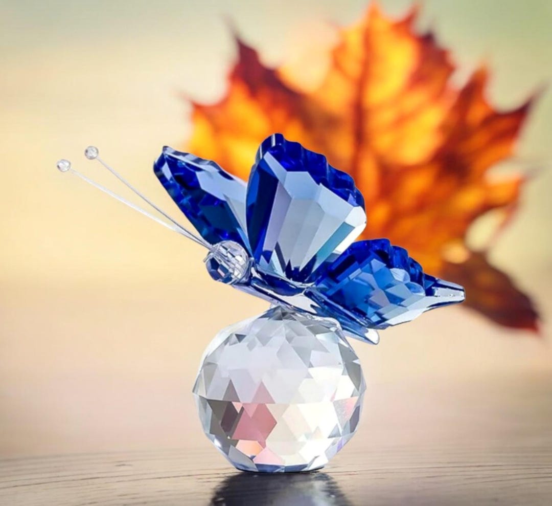 Crystal Butterfly Statue Adorable Miniature Glass Butterfly Statues ...