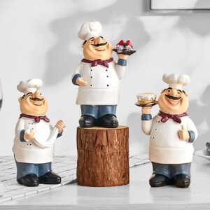 Smiling Chef Figurines Resin Chef Statue Cartoon Restaurant Chef ...