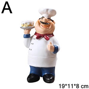 Smiling Chef Figurines Resin Chef Statue Cartoon Restaurant Chef ...