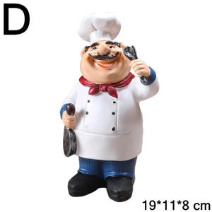 Smiling Chef Figurines Resin Chef Statue Cartoon Restaurant Chef ...