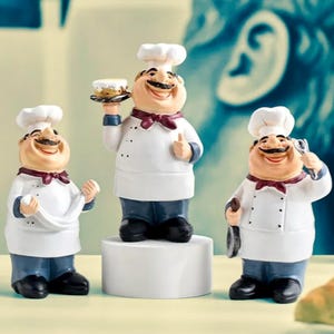 Smiling Chef Figurines Resin Chef Statue Cartoon Restaurant Chef ...