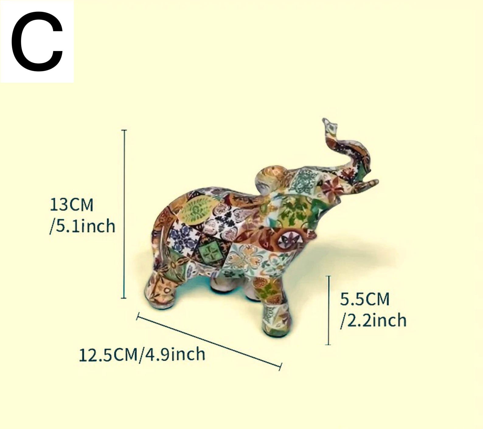 Colorful Elephant Statue Resin Elephant Sculpture and Figurines Home ...