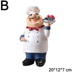 Smiling Chef Figurines Resin Chef Statue Cartoon Restaurant Chef ...
