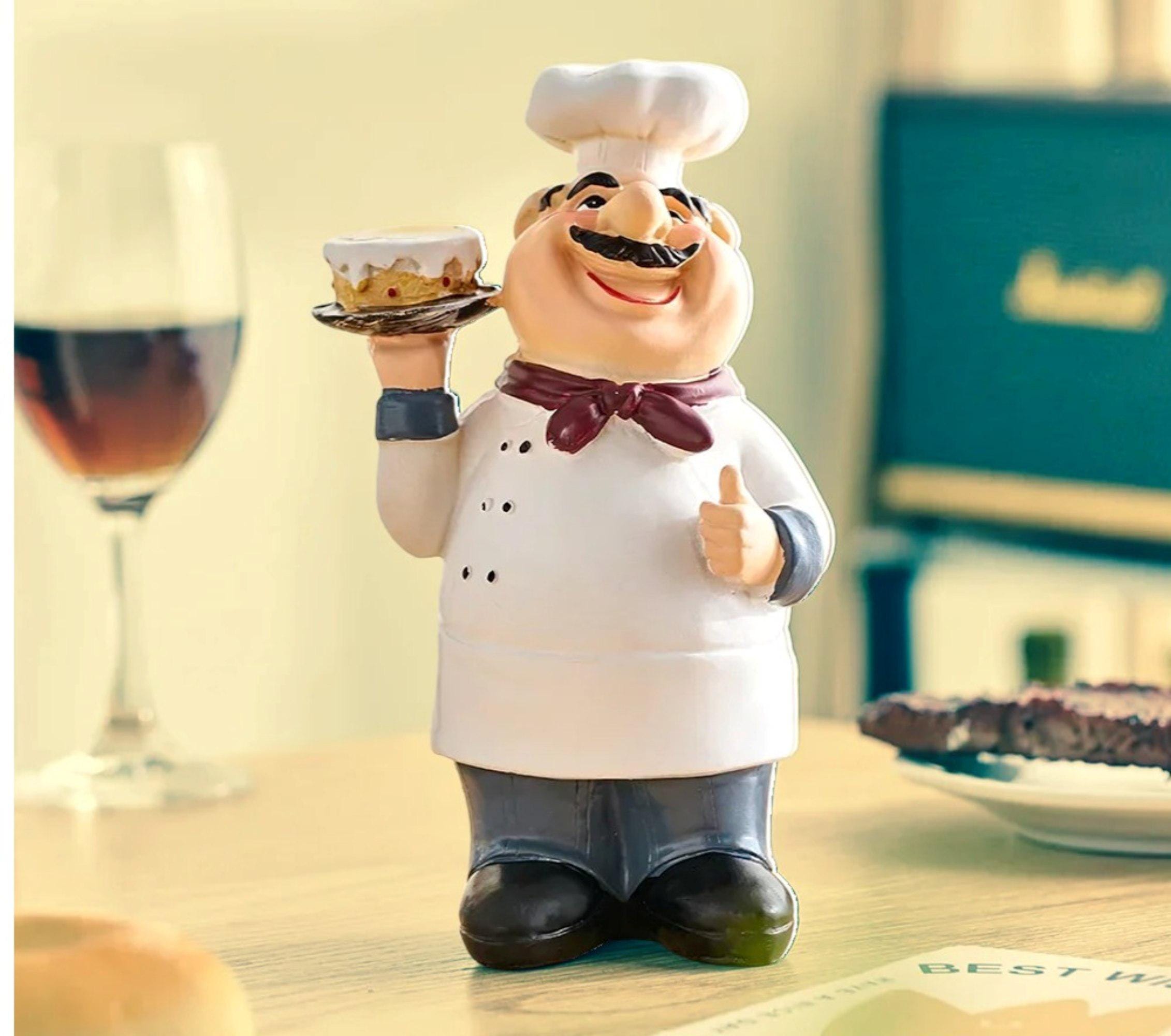 Smiling Chef Figurines Resin Chef Statue Cartoon Restaurant Chef ...